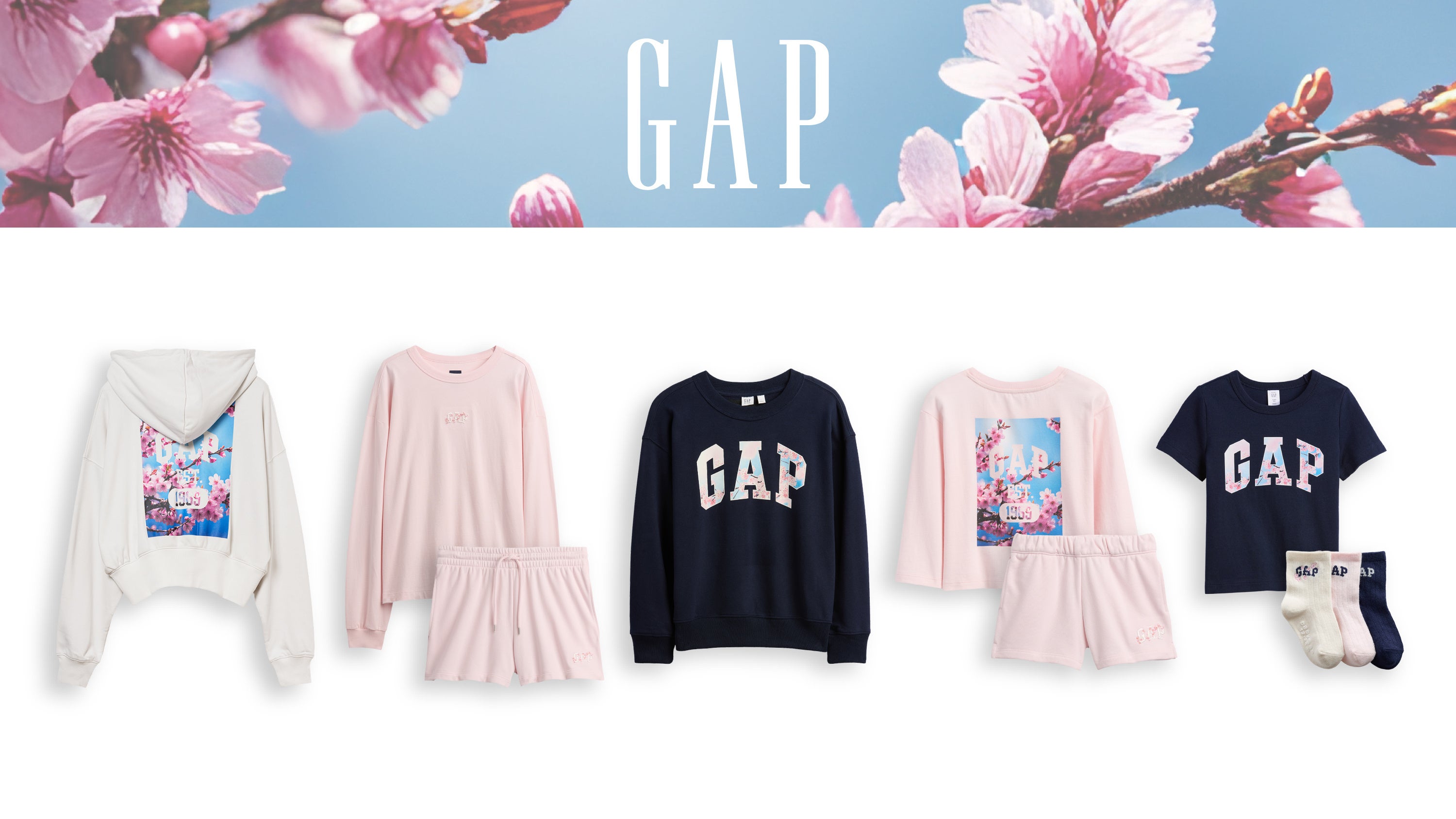Gap Meluncurkan Koleksi SAKURA Eksklusif Jepang Menampilkan Motif Bunga Sakura dan Gabungan Logo ...