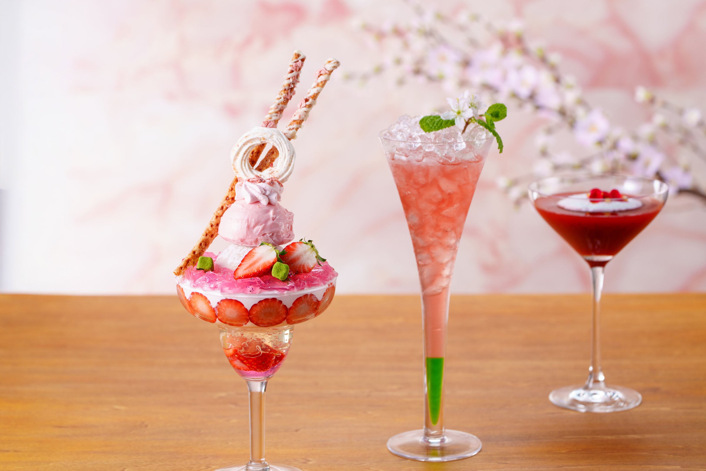 Spring Parfait & Cocktail Featuring Strawberries and Cherry Blossoms at ...